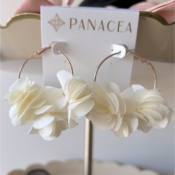 Nordstrom | Jewelry | Panacea White Floral Fabric Earrings | Poshmark